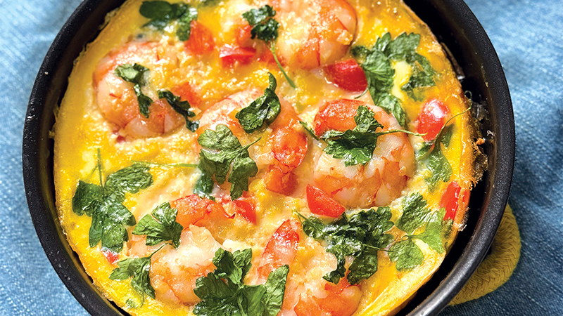 Garlic Prawn Frittata Recipe - Try it out with a slice of sourdough!